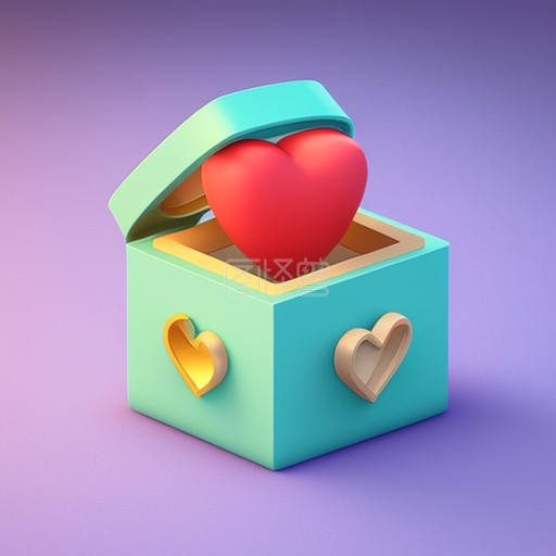 告白礼物创意类3D立体 520节日AIGC数字作品素材-背景素材图片-图怪兽